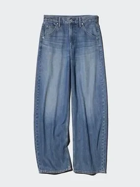 Uniqlo | Pants & Jumpsuits | Uniqlo Blue Denim Barrel Jeans | Poshmark